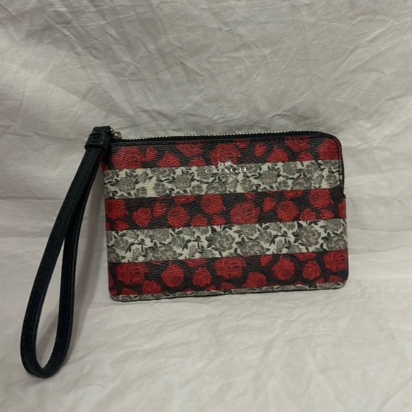 Coach | Bags | Red White Black Roses Coach Wristlet | Poshmark